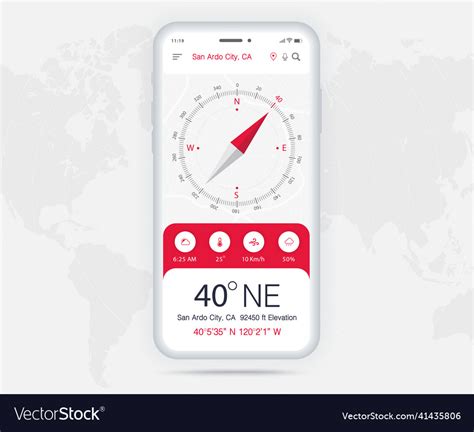 Compass App Ui Ux Gui Concept Map Gps Royalty Free Vector Compass App Ui Ux Gui Concept Map Gps Royalty Free Vector