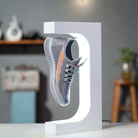 Levitating Sneaker Display With Led Light Elevated 360 Degrees Floating