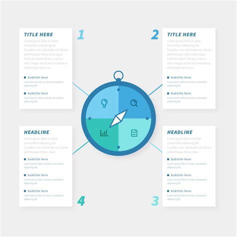 Premium Vector Flat Compass Infographics Concept