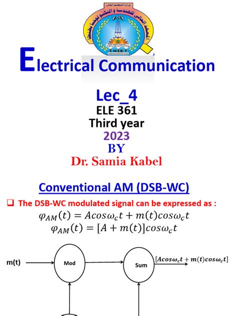 The Dsb Sc Pdf Detector Radio Electrical Engineering