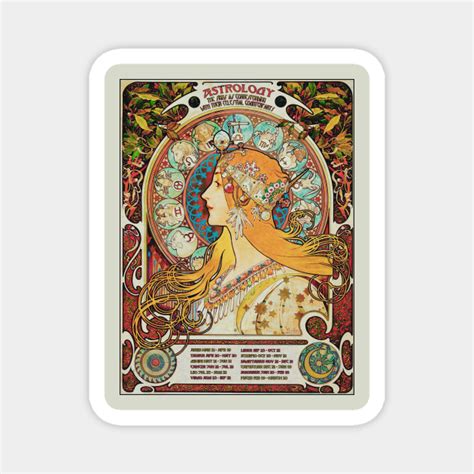Vintage Gypsy Astrology Poster Alphonse Mucha Gypsy Magnet