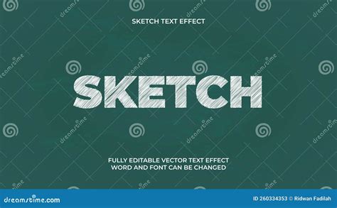 editable and scalable sketch vector text effect stock vector illustration of template vintage