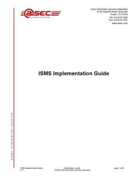 Isms Implementation Guide And Examples Pdf Information Security