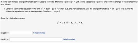 Solved Point Sometimes A Change Of Variable Can Be Used Chegg