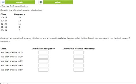 Solved Consider The Following Frequency Distribution