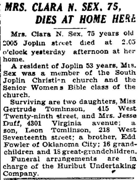 Clara Ann Fowler Sex 1869 1945 Find A Grave Memorial