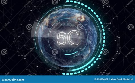 Animation Of 5g Text And Scope Scanning Over Globe Stock Footage Video Of People Processing