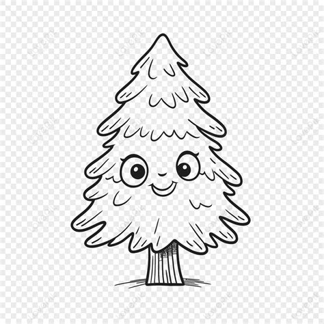 스케치 그림의 윤곽선을 색칠하는 어린이를 위한 만화 나무 색칠 페이지 벡터 행복하다 몸짓 Png 일러스트 무료 다운로드 Lovepik