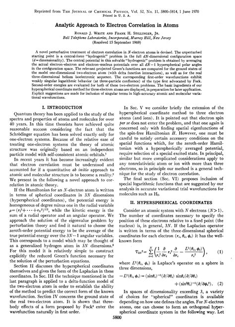 Pdf Analytic Approach To Electron Correlation In Atoms