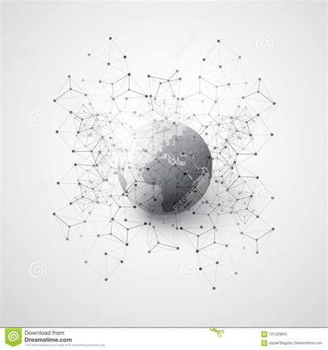 Abstract Cloud Computing And Global Network Connections Concept Design With Earth Globe