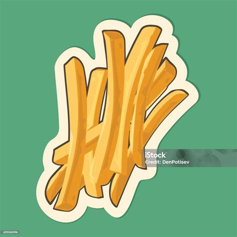 감자 튀김 감자 스틱 벡터는 아이콘에 대 한 평면 그림을 절연 프렌치 프라이에 대한 스톡 벡터 아트 및 기타 이미지 프렌치