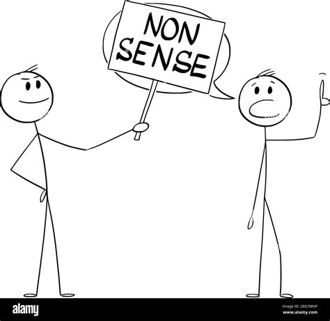 Telling Nonsense Vector Cartoon Stick Figure Illustration Stock Vector