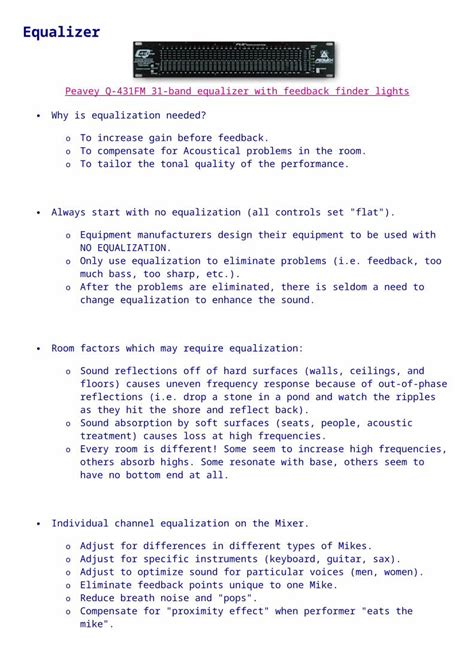 DOC Components Of A Sound System Equalizer DOKUMEN TIPS