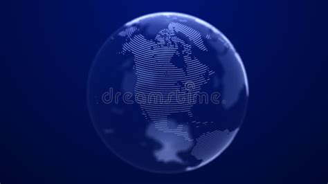 Global Network Connection Blue Futuristic World Map Concept Of Planet