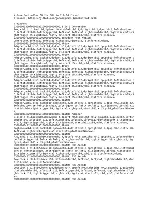 Game Controller Db Pdf Home Video Game Consoles Video Game Consoles