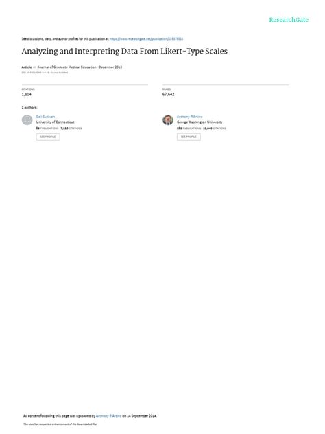 Analyzing And Interpreting Data From Likert Type Scales Sullivan