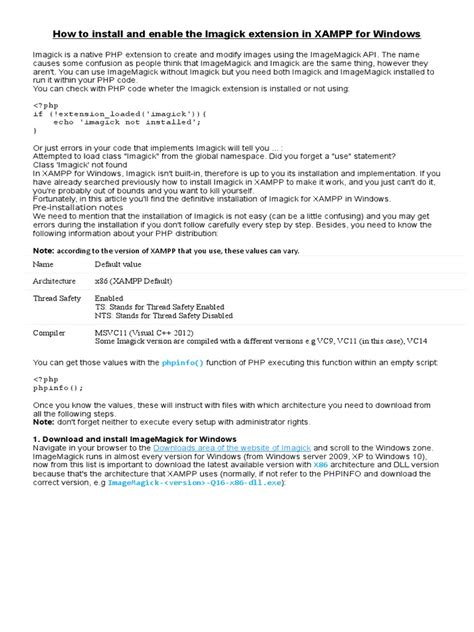 Cara Install Dan Enable Imagick Extension Pada Xampp Di Windows Download Free Pdf Php Zip