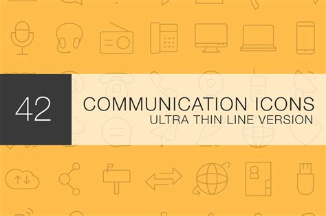 Communication Thin Line Icon Set Outline Icons ~ Creative Market