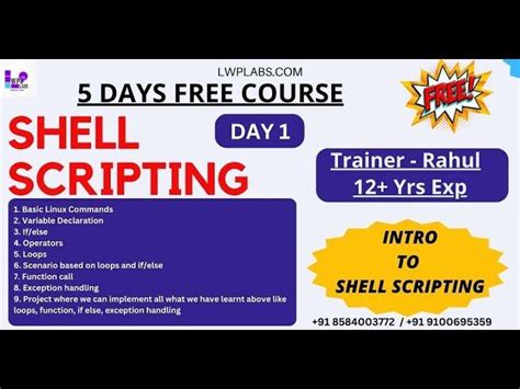 Lwp Labs On Linkedin Devops Shellscripting Day 1 Introduction To Shell Scripting
