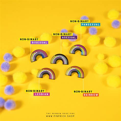 Trans Rainbow Enamel Pins Variations