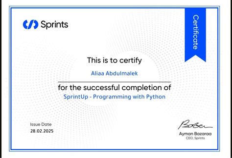 Python Programming Techskills Continuouslearning Careerdevelopment Aliaa Shetiwy 19