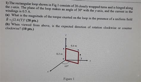 Solved 1 The Rectangular Loop Shown In Fig I Consists Of