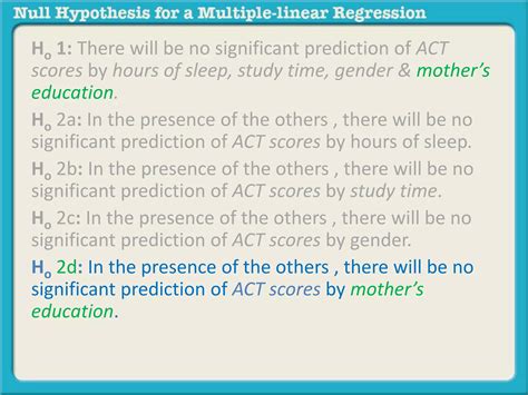 Null Hypothesis For Multiple Linear Regression Pptx Science