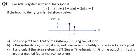 Solved Q Consider A System With Impulse Response H N Chegg Com