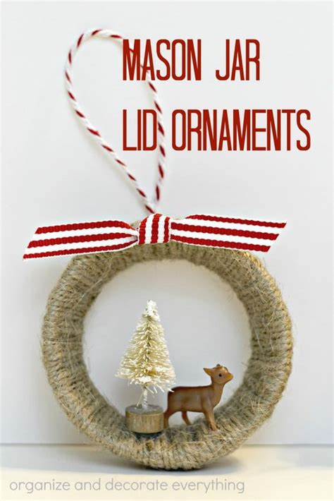 30 Simple And Festive Mason Jar Lid Ornaments For Christmas Decoration In 20 Minutes