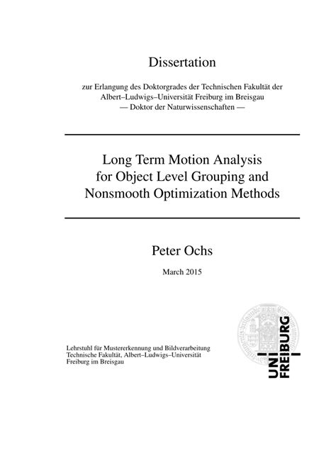 Pdf Long Term Motion Analysis For Object Level Grouping And Nonsmooth Optimization Methods