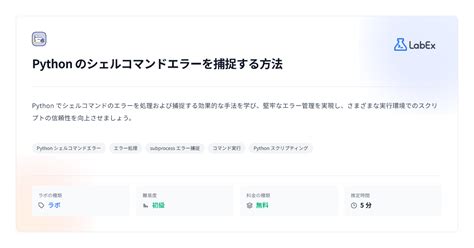 Python のシェルコマンドエラーを捕捉する方法 Labex
