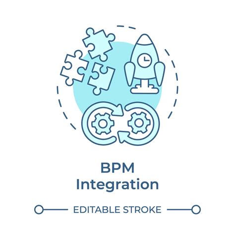 BPM Integration Soft Blue Concept Icon Workflow Streamline