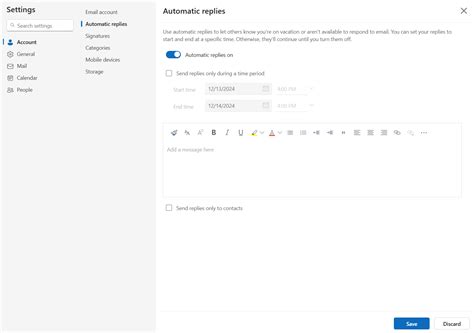 How To Set Up Out Of Office In Outlook 365 Webmail