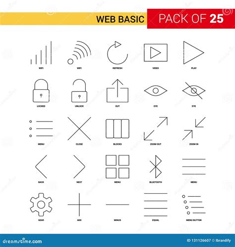 Web Basic Black Line Icon Business Outline Icon Set Stock Vector Illustration Of Outline