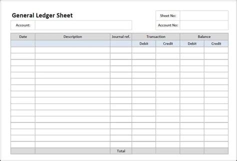 12 Excel General Ledger Templates Excel Templates