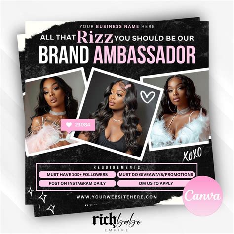 Editable Brand Ambassador Flyer Canva Template Brand Ambassador
