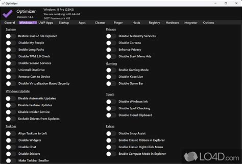 Optimizer Screenshots