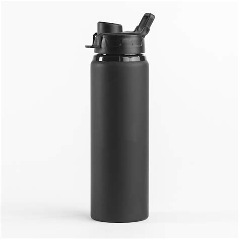 Premium Photo Black Water Bottle Isolated On The White Background