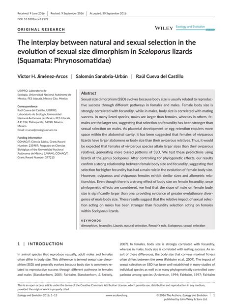 Pdf The Interplay Between Natural And Sexual Selection In The