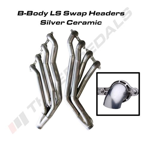 B Body Ls Swap Headers Silver Ceramic Finish Three Pedals