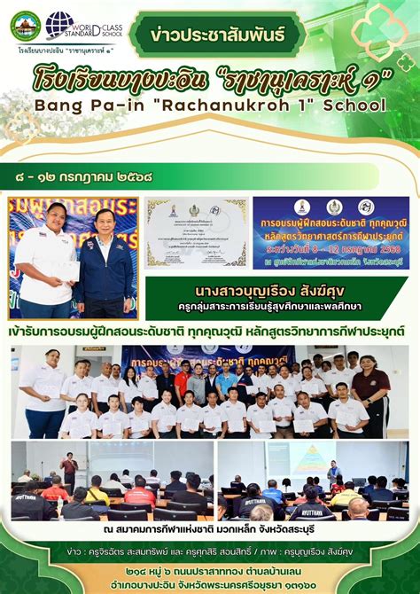 บางปะอินราชานุเคราะห์๑ ๘ ๑๒ กรกฎาคม ๒๕๖๘ นางสาวบุญเรือง สังฆ์ศุข ครูกลุ่มสาระการเรียนรู้