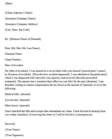 Sample Car Accident Demand Letter Word Pdf