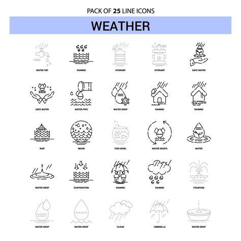 Weather Line Icon Set 25 Dashed Outline Style 14286004 Vector Art At Vecteezy