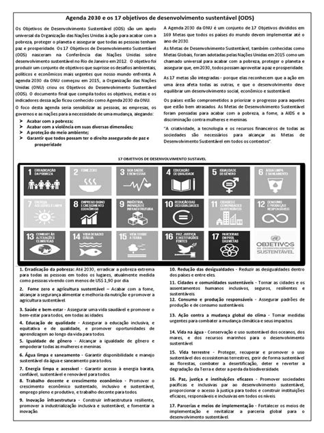 Ods Atividade Pdf Sustentabilidade Desenvolvimento Sustentável