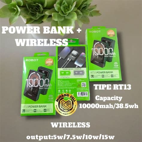 Jual Power Bank Wireless Robot Rt13 10 000mah Shopee Indonesia