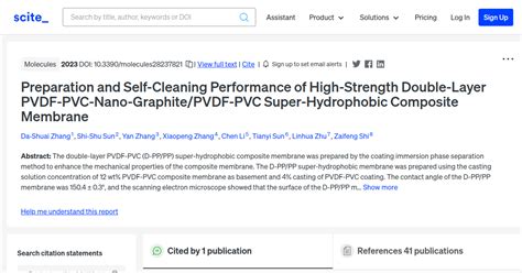 Preparation And Self Cleaning Performance Of High Strength Double Layer Pvdf Pvc Nano Graphite