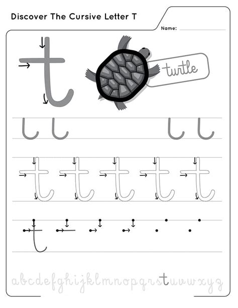 Printable Cursive Writing For Letter T Free Download And Print For You