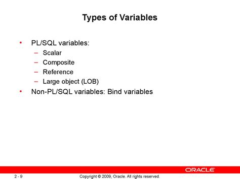 Declaring Pl Sql Variables Lecture