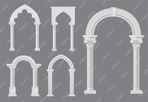 Premium Vector Castle And Palace White Marble Arch Medieval Archway Or Antique Greek Roman And