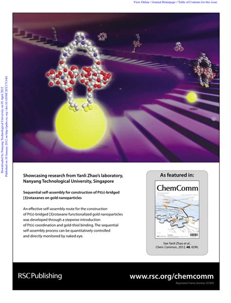 Pdf Sequential Self Assembly For Construction Of Ptii Bridged 3 Rotaxanes On Gold Nanoparticles